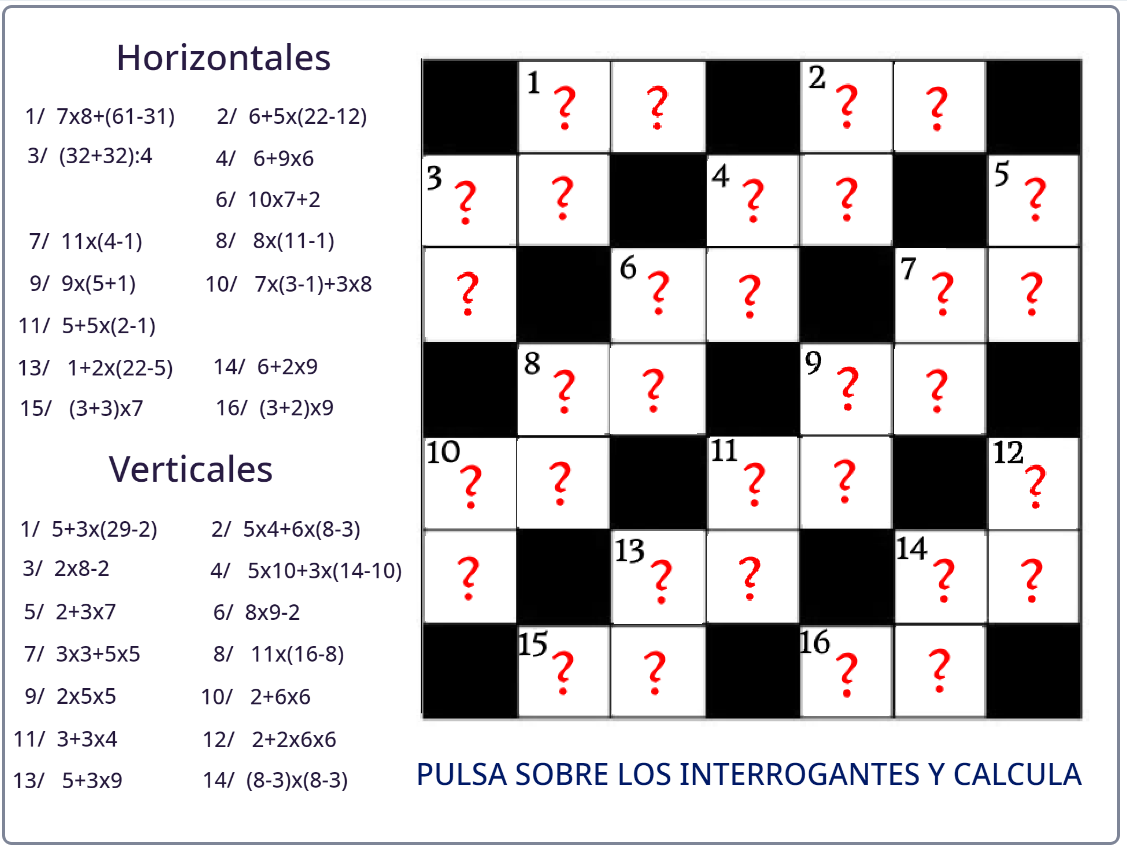 Juego de jerarquía de operaciones aritméticas (1) | MATEMÁTICAS EN ...